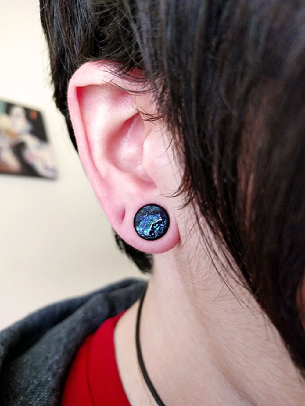 Single Flare Pyrex Bismuth Druzy Plugs