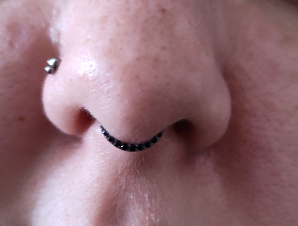 Titanium Gemmed Clicker For Septum, Daith, Helix, Rook