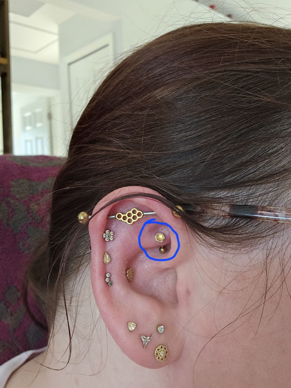 Threadless Titanium Curved Barbell Posts W/ Fixed Ball