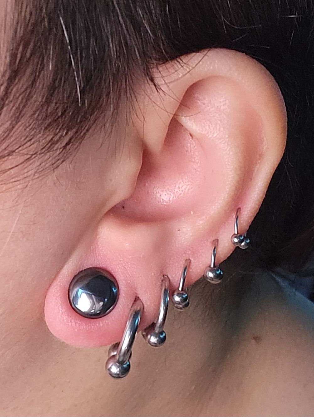 Single Flare Stone And Glass Plug | Opalite | Sandstone