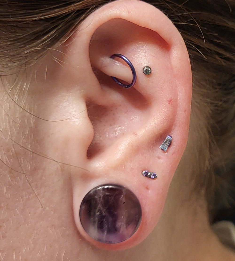 Custom Order Titanium Duet Gem Threadless End