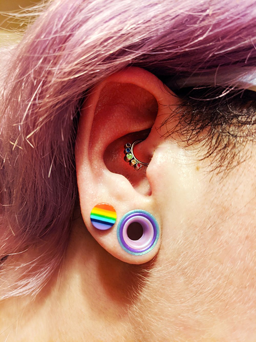 Titanium Bezel Set Clicker Ring