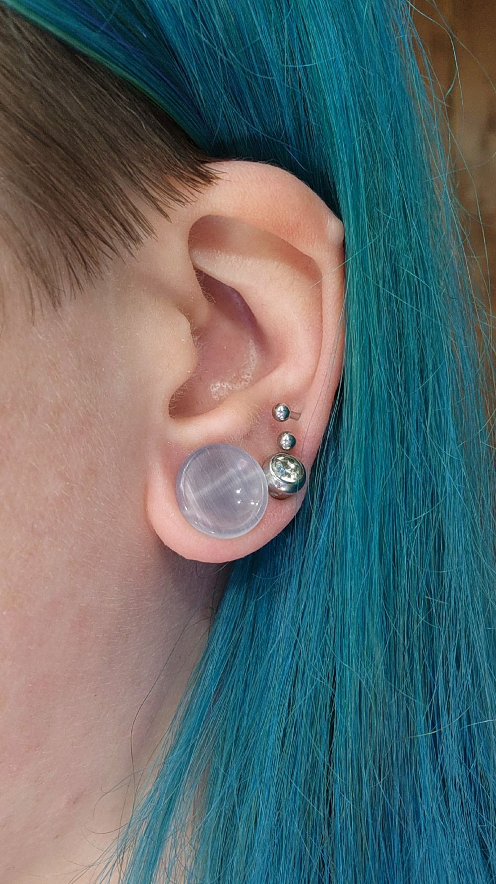 Double Flare Concave Cat Eye Plugs | Aqua