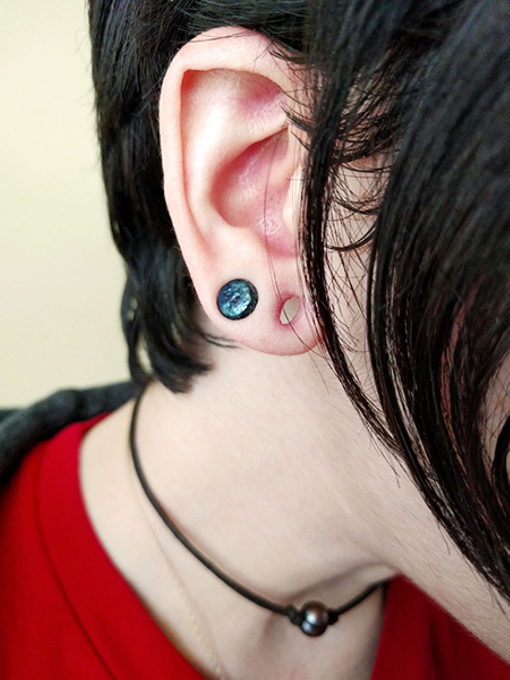 Single Flare Pyrex Bismuth Druzy Plugs