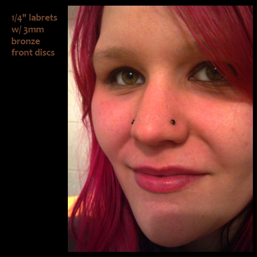 Custom Order Titanium Flatback Labret With Two Discs