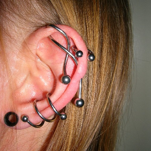 Twisted Barbell For Helix, Industrial, Lobe, Navel Piercings