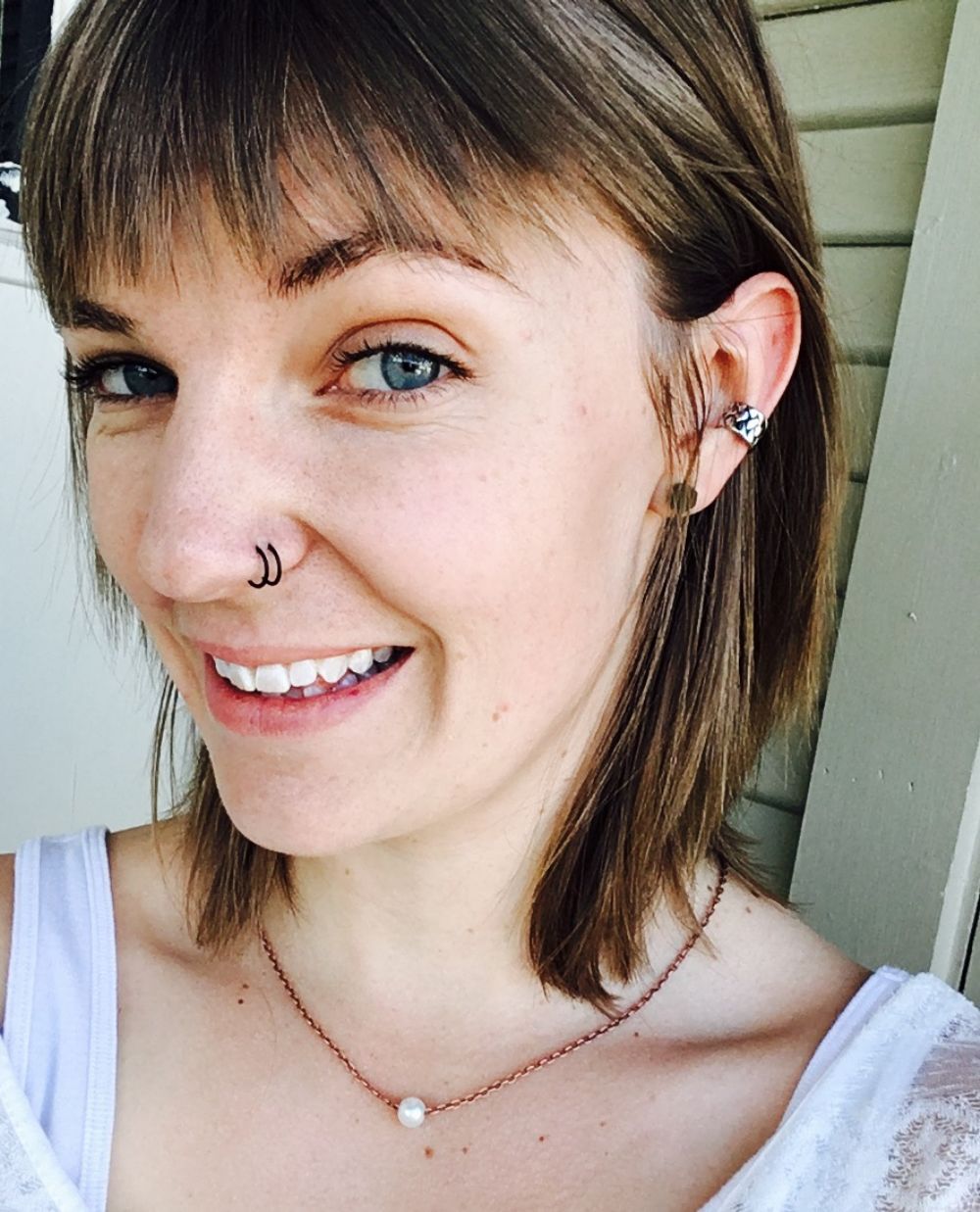 White Brass Braided Ear Cuff