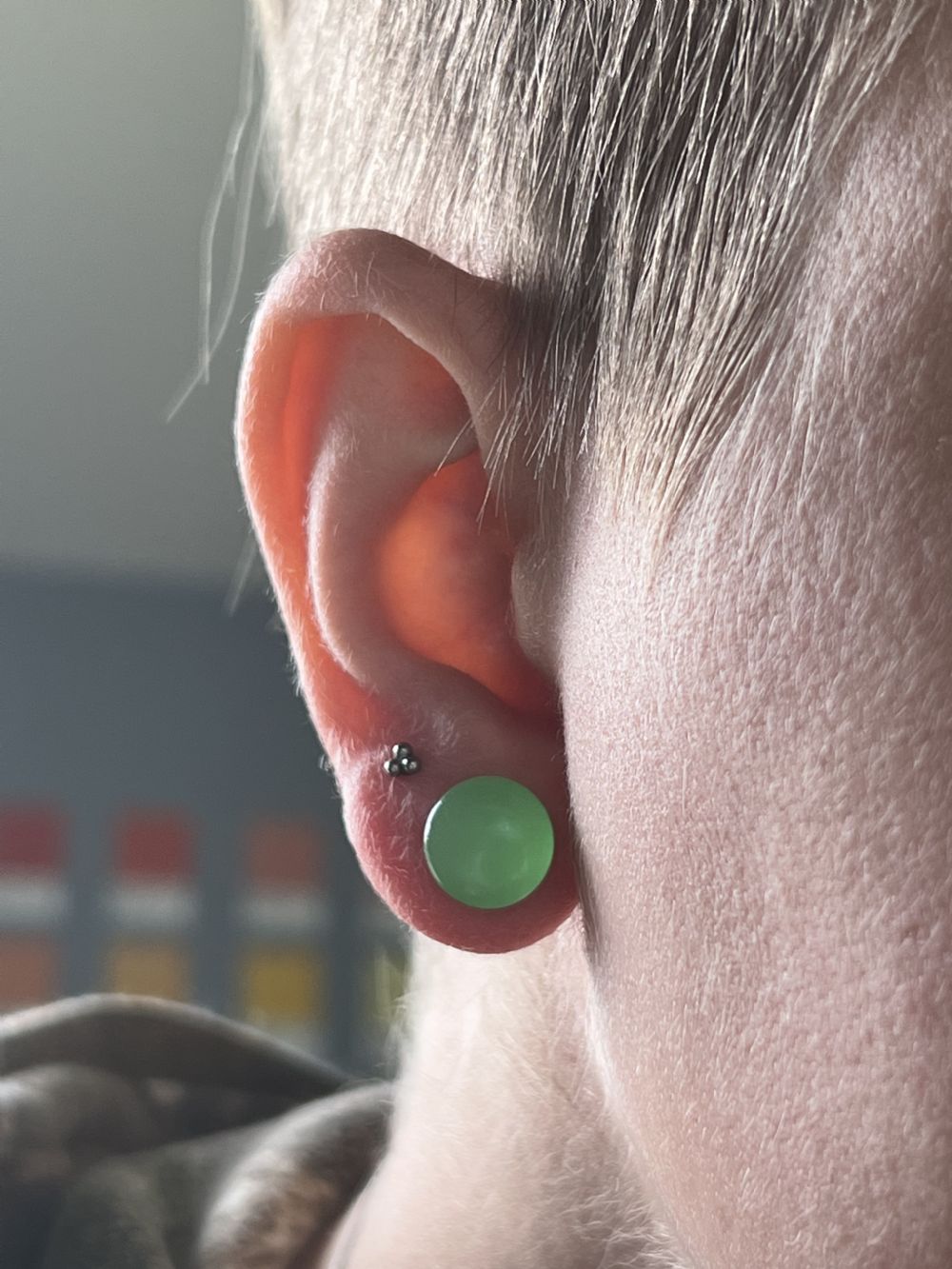 Single Flare Solid Color Glass Plugs For Piercing