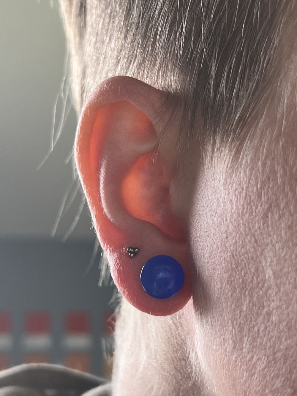 Single Flare Solid Color Glass Plugs For Piercing