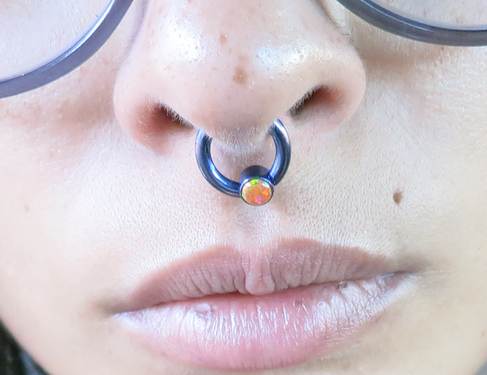 Custom Order Captive Ring With Bezel Set Bead