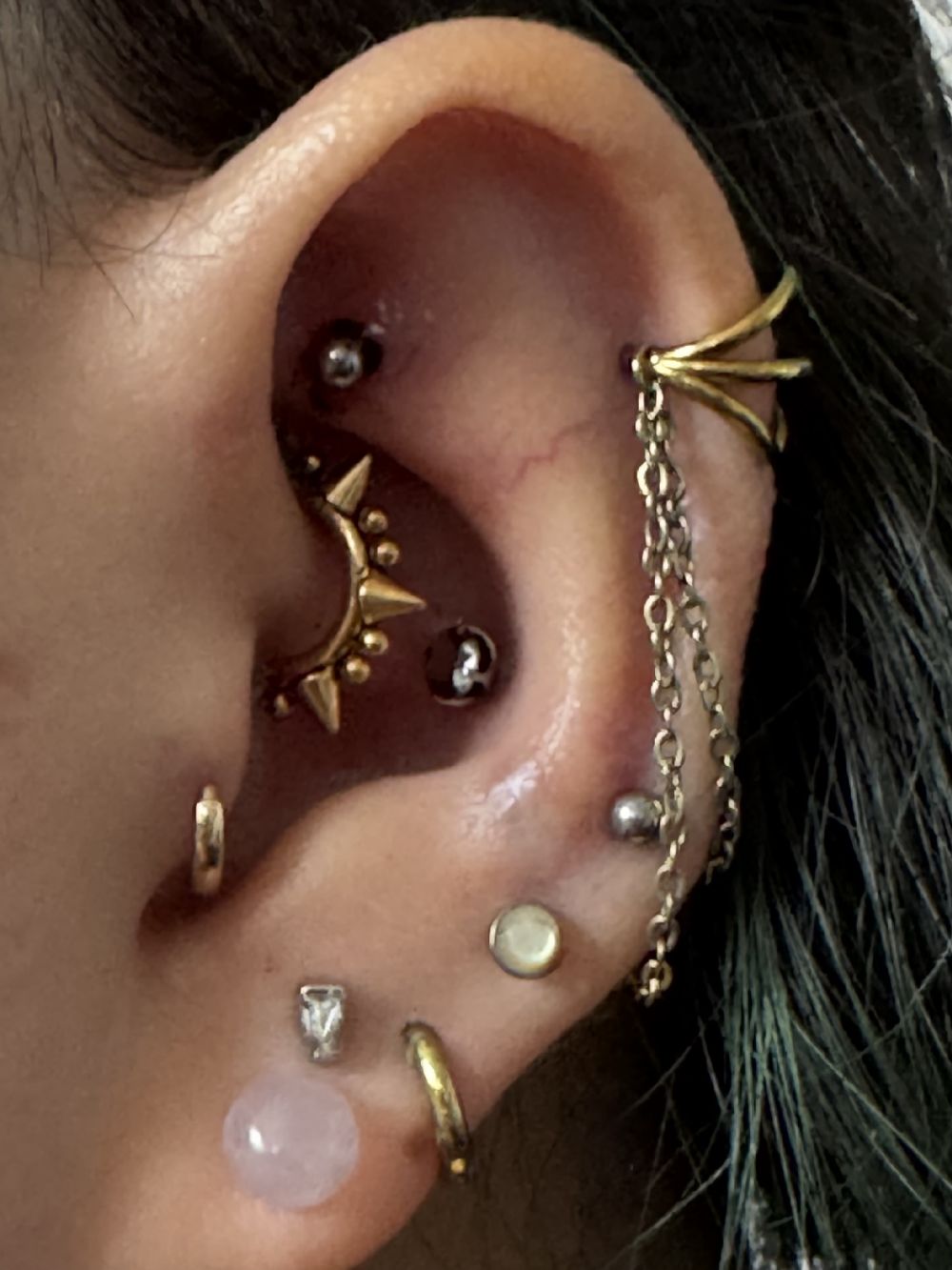 Titanium Triple Echo Clicker For Daith And Helix