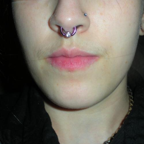 Custom Order Titanium Captive Ring With Bezel Set Faceted Gem