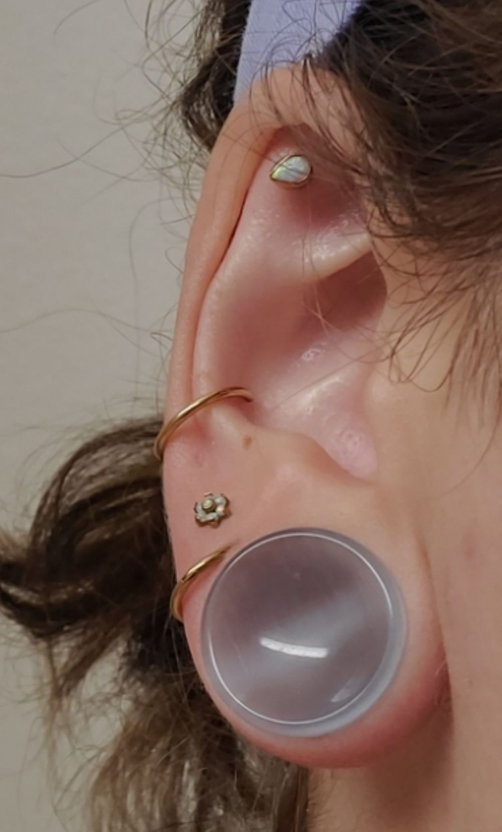 Double Flare Concave Cat Eye Plugs | Aqua