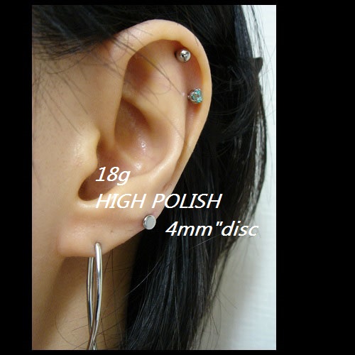 Custom Order Titanium Flatback Labret With Two Discs