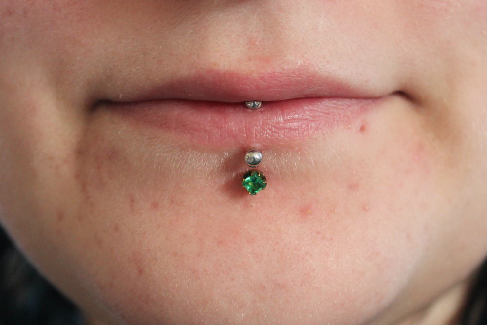 Custom Order Titanium Flatback Labret With Princess Cut Gem