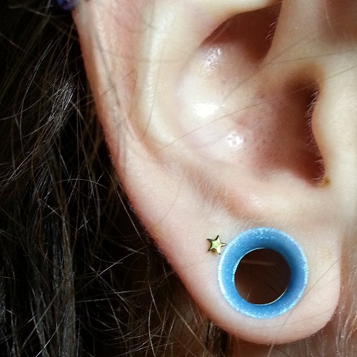 Custom Order Titanium Flatback Labret With Star