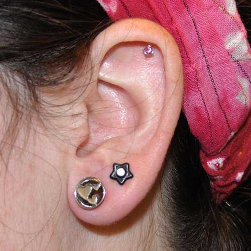 Steel Triple Heart Eyelet