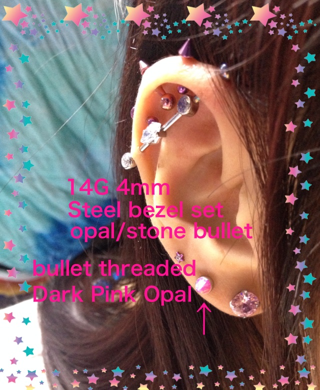 Custom Order Bezel Set Bullet Threaded End