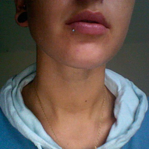 Custom Order Steel Flatback Labret With Two Discs