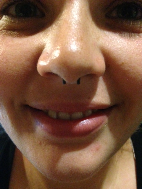 Black-Coat Staple Shaped Septum Retainer