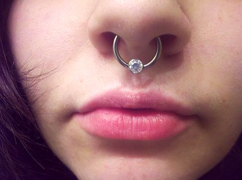 Custom Order Titanium Captive Ring With Bezel Set Faceted Gem