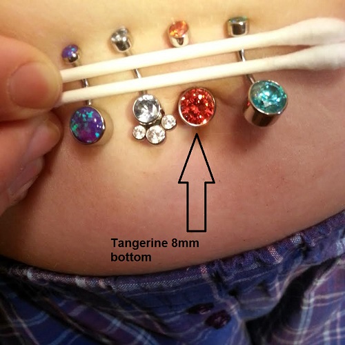 Custom Order Titanium Bezel Set Gemmed Navel