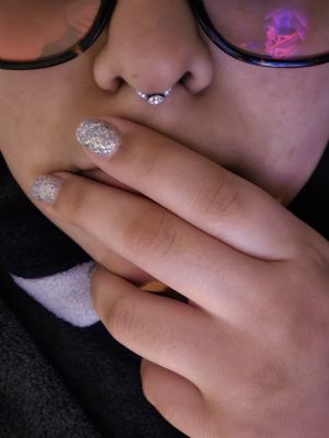 Titanium Cz Eye Gemmed Clicker