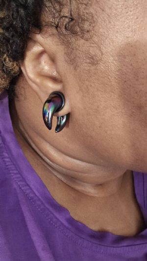 Glass Oil Slick Pinchers For Stretched Lobe Septum Piercings