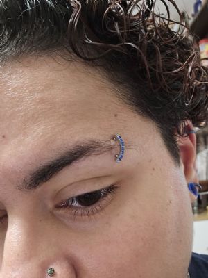 Titanium Eyebrow Piercing - Pvd Plated Rail Clicker Gems