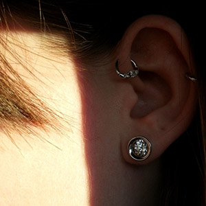 Custom Order Steel Floating Gem Eyelet