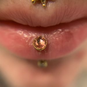 Custom Order Titanium Flat Bottom Gemmed End