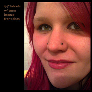 Custom Order Titanium Flatback Labret With Two Discs