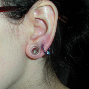 Custom Order Titanium Captive Ring With Bezel Set Faceted Gem