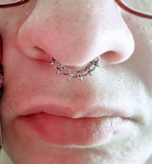 Lacey Swirl Septum Clicker Stainless Steel Piercing