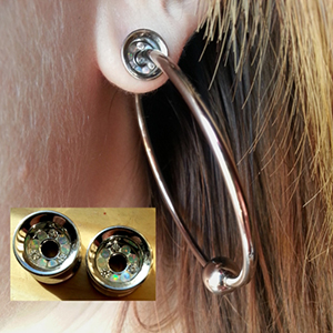 Custom Order Steel Orbit Gemmed Eyelet