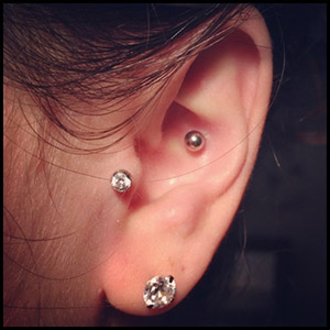 CUSTOM ORDER Titanium Flatback Labret with Faceted Prong Set Gem