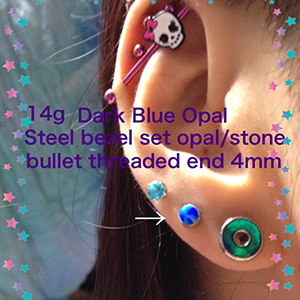 Custom Order Bezel Set Bullet Threaded End